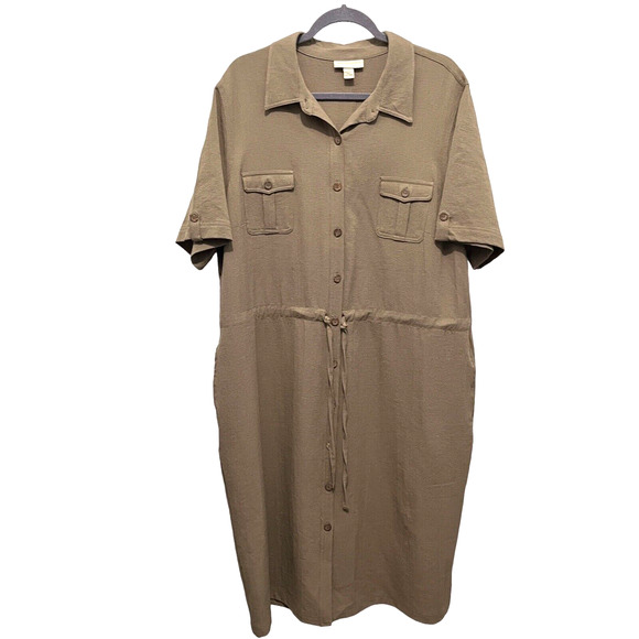 Appleseed's | Dresses | Appleseeds Shirt Dress Women Plus Size 2 Brown ...